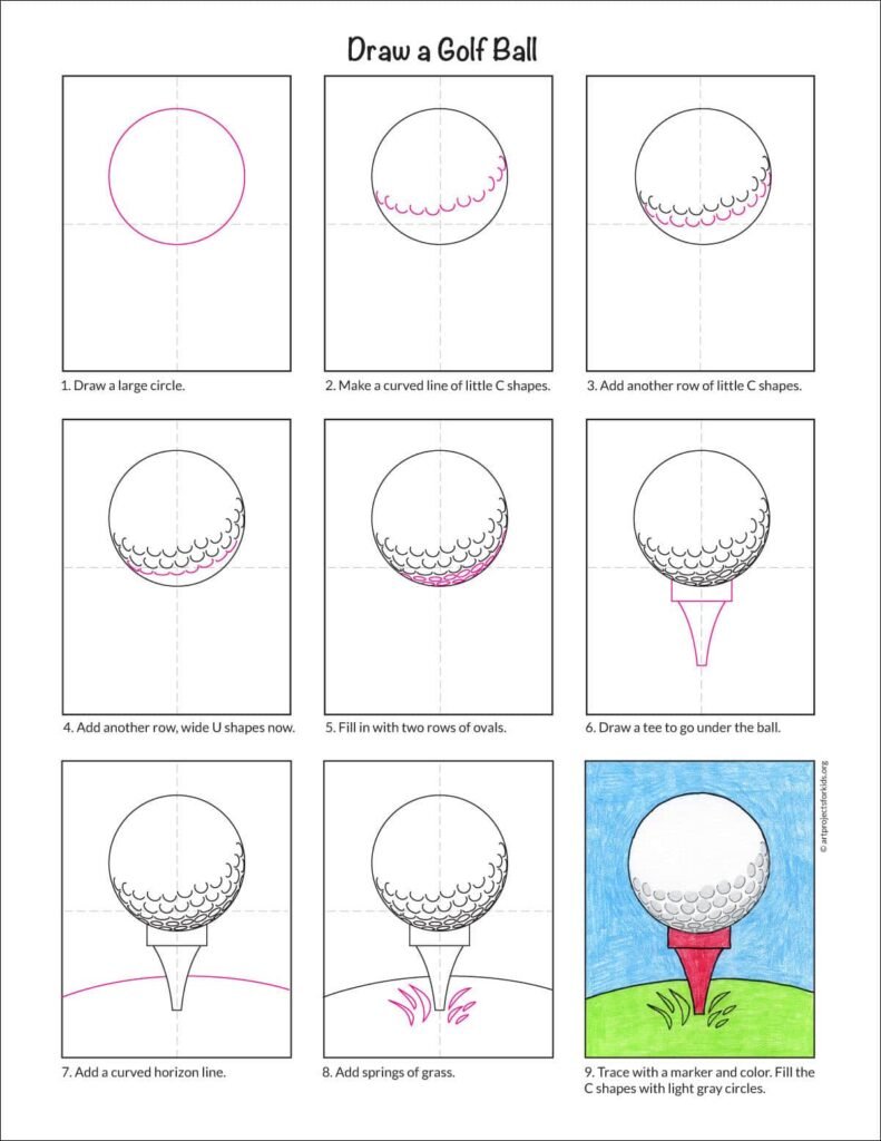 How to Draw a Golf Ball: Step-by-Step Guide for Beginners ...